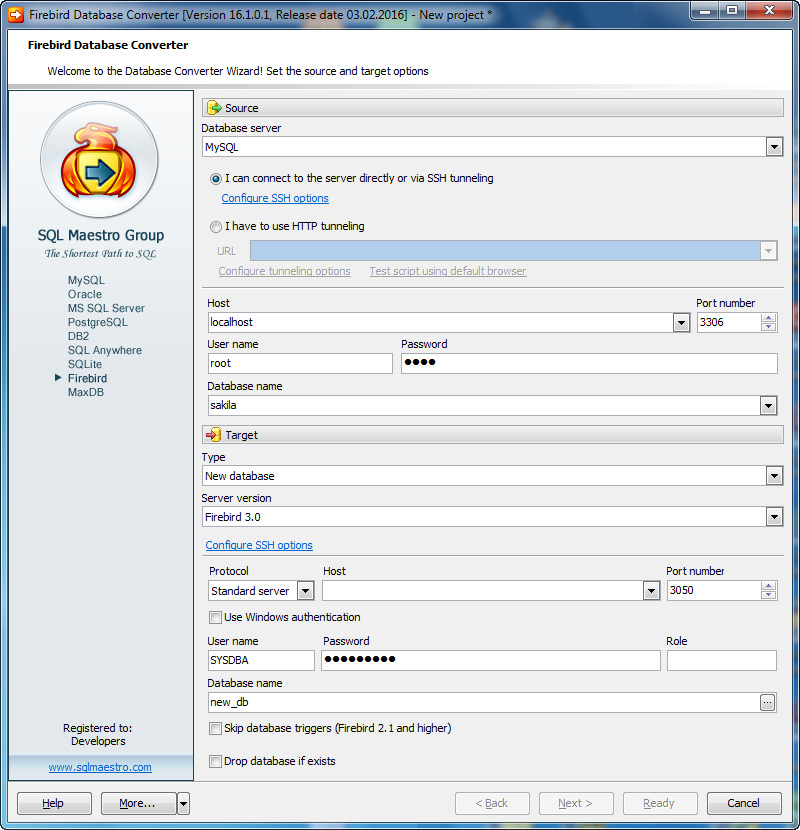 Firebird Database Converter File Extensions