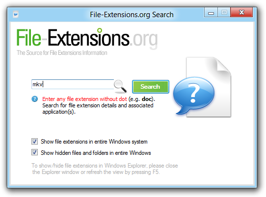 Extensions de fichiers cachées dans Windows 8 - File-Extensions.org