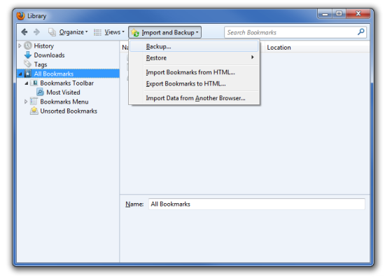 Backup and Restore Firefox bookmarks - File-Extensions.org