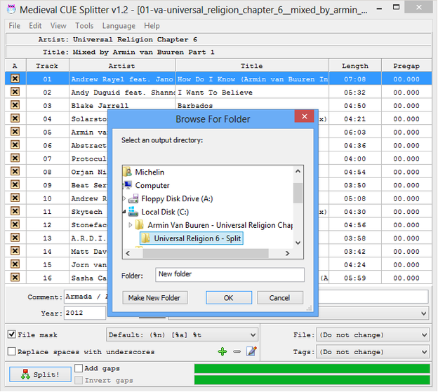 Split one music mix to separate audio tracks - File-Extensions.org