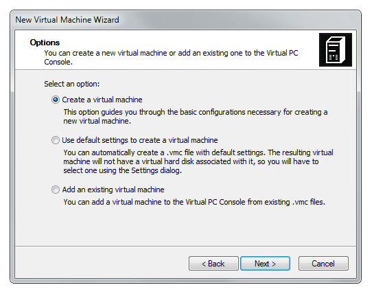 Run VirtualBox machine in Virtual PC - File-Extensions.org