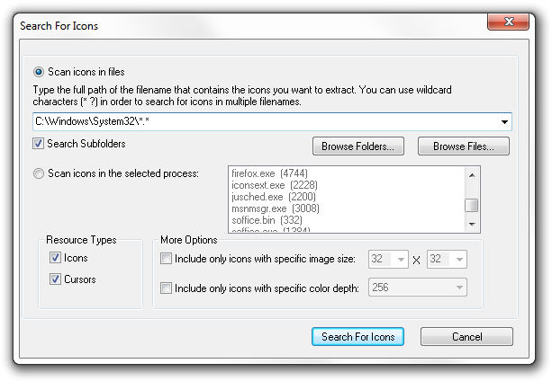 How to extract icons - File-Extensions.org