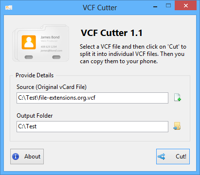 Open, split, merge or convert VCF contact files - File-Extensions.org