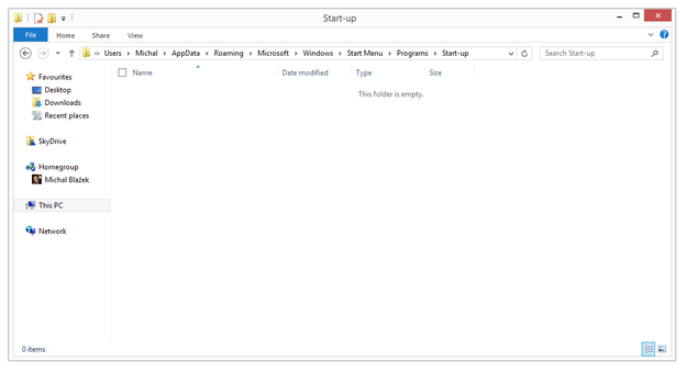 Lokasi folder Start-up di Windows 8 - File-Extensions.org