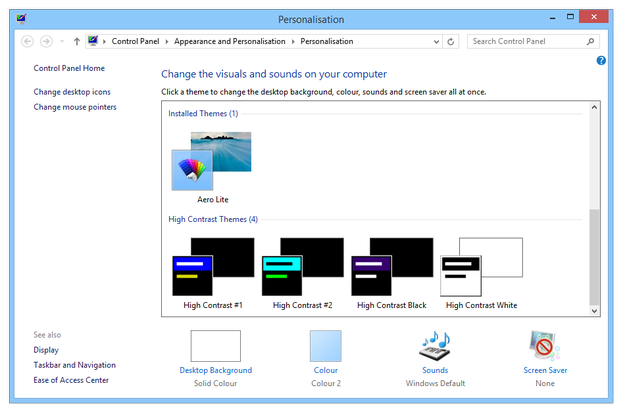 Windows 8 Aero Lite theme and how to enable it - File-Extensions.org