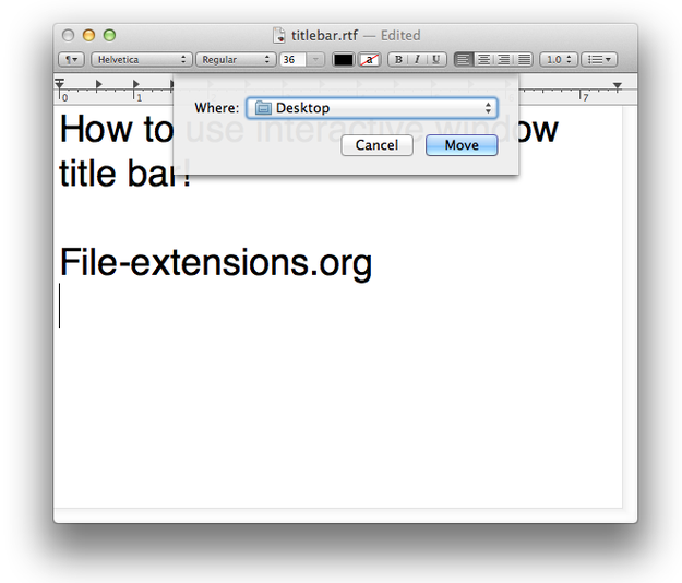 Cara menggunakan bilah judul jendela di Mac OS X - File-Extensions.org