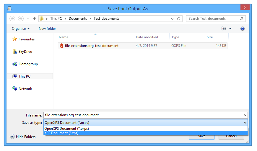 How to change the default format for Microsoft XPS Document Writer in ...