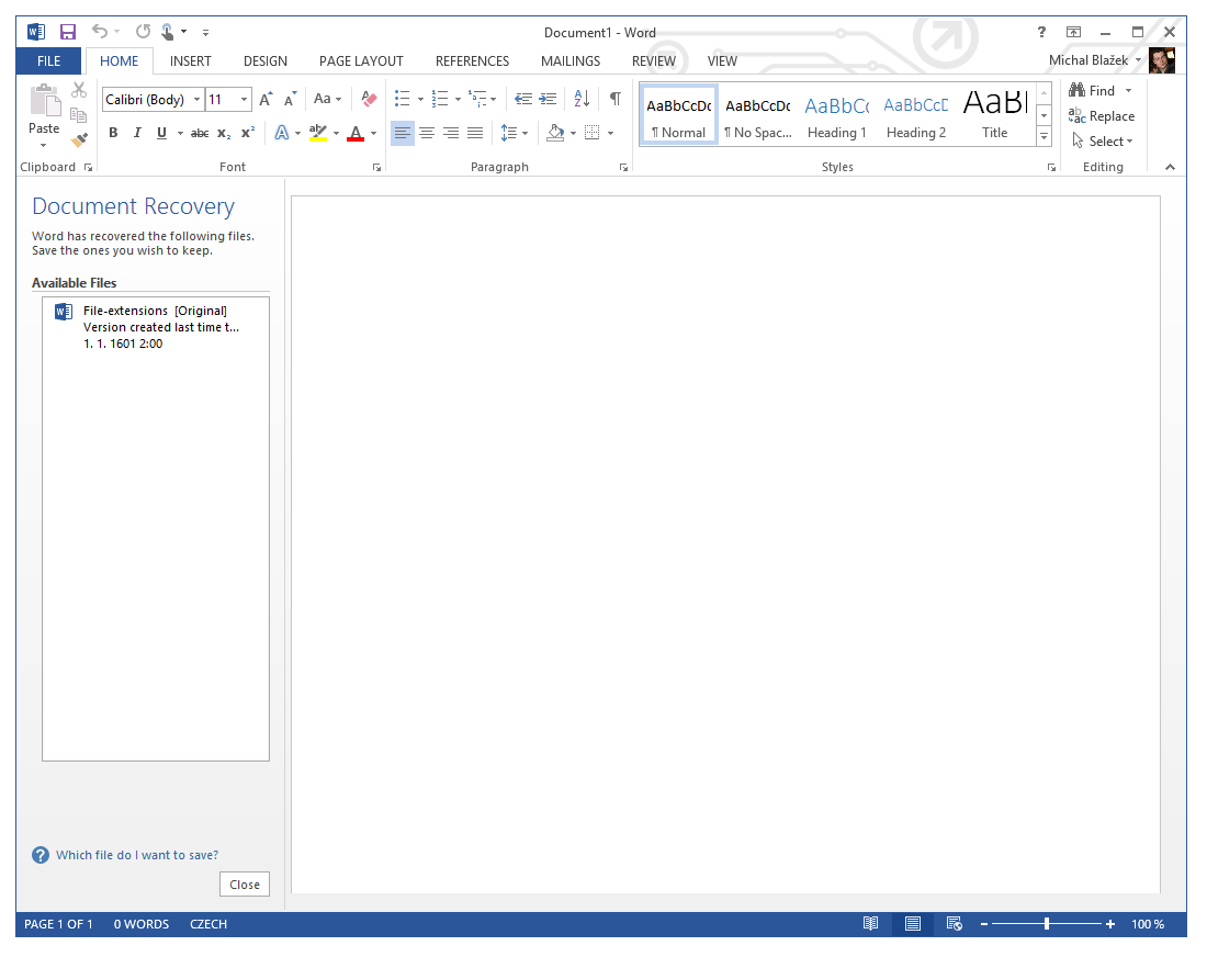 Recover unsaved or corrupted documents - File-Extensions.org