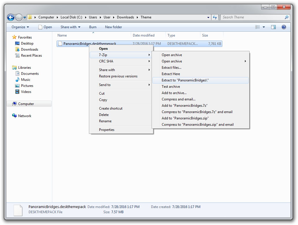 Usa temas de escritorio de Windows 10 en Windows 7 - File-Extensions.org